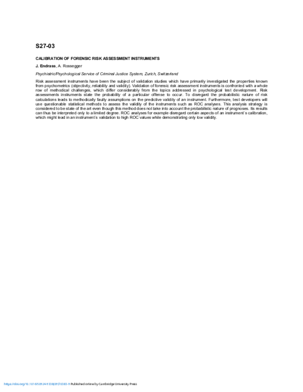 (PDF) S27-03 Calibration of forensic risk assessment instruments ...
