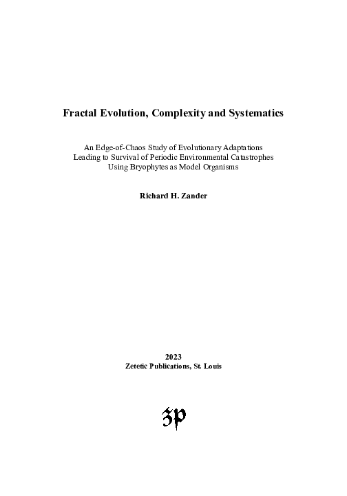 (PDF) Fractal Evolution, Complexity and Systematics