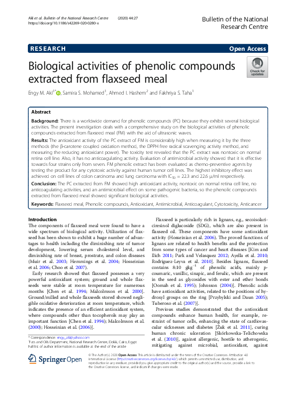 (PDF) Biological activities of phenolic compounds extracted from Amaranthaceae plants and their ...