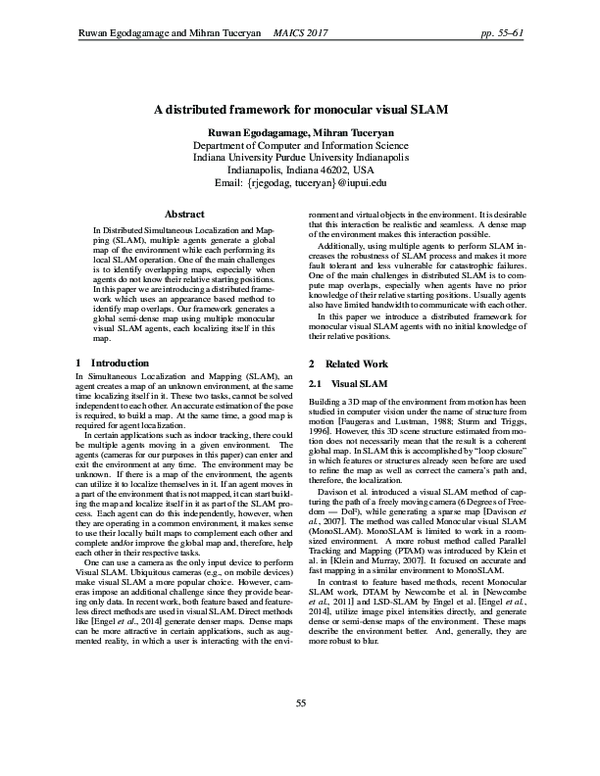 (PDF) A Distributed Framework for Monocular Visual SLAM