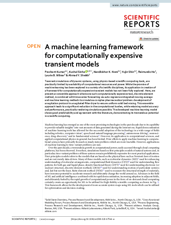 (PDF) A machine learning framework for computationally expensive ...