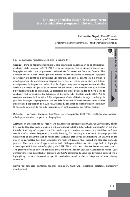 (PDF) Language portfolio design for a concurrent teacher education ...