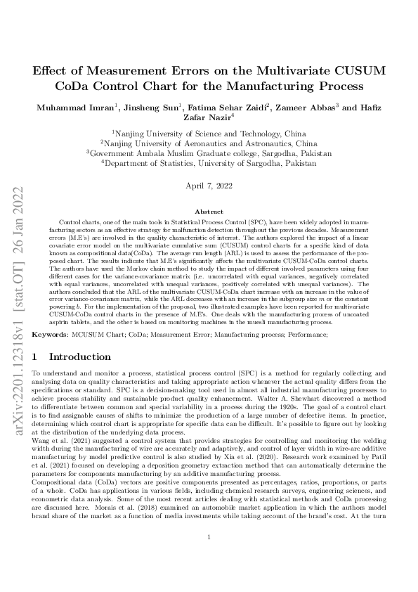 (PDF) Effect of Measurement Errors on the Multivariate CUSUM CoDa Control Chart for the ...