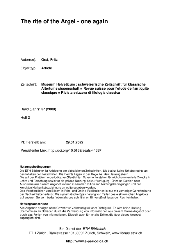 (PDF) The rite of the Argei - one again