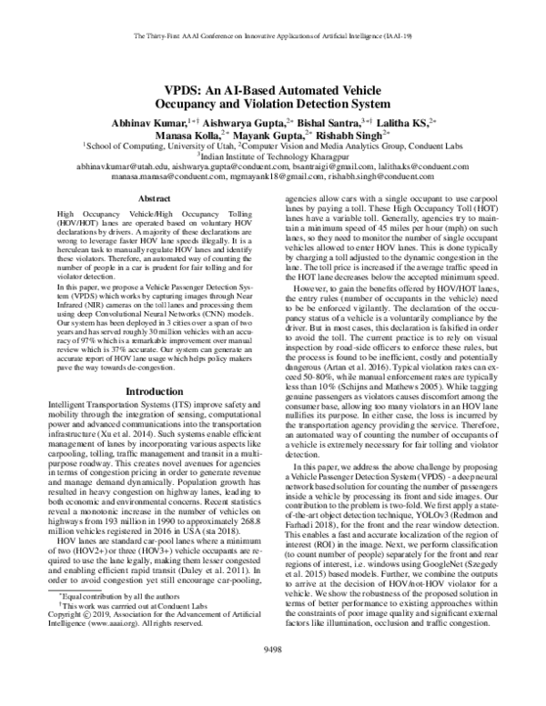 (PDF) VPDS: An AI-Based Automated Vehicle Occupancy and Violation ...
