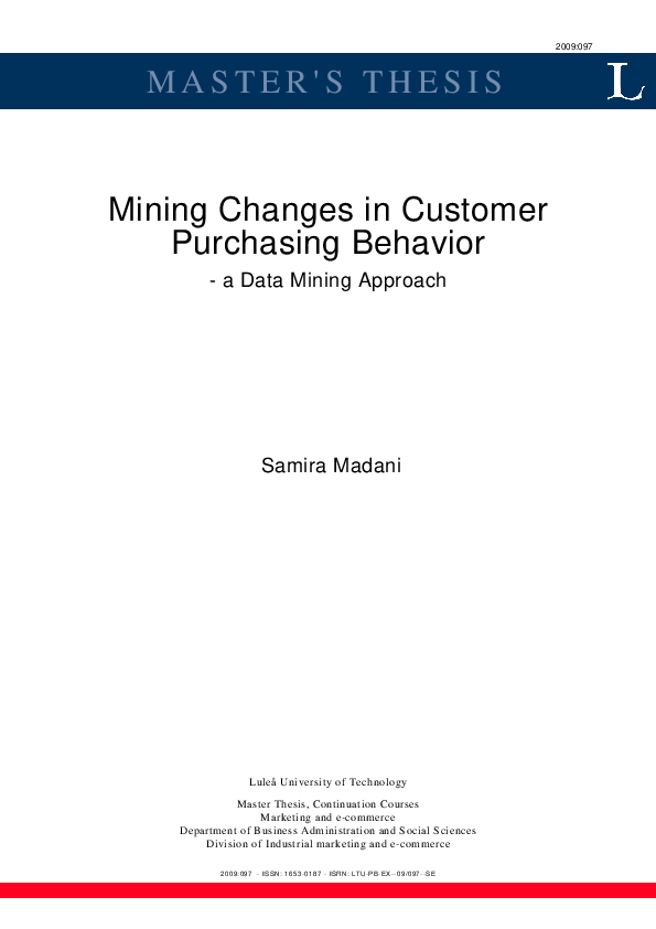 (PDF) Mining Changes in Customer Purchasing Behavior | Samira Madani - Academia.edu