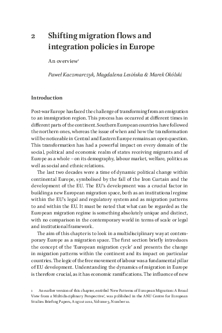 (PDF) 2. Shifting migration flows and integration policies in Europe