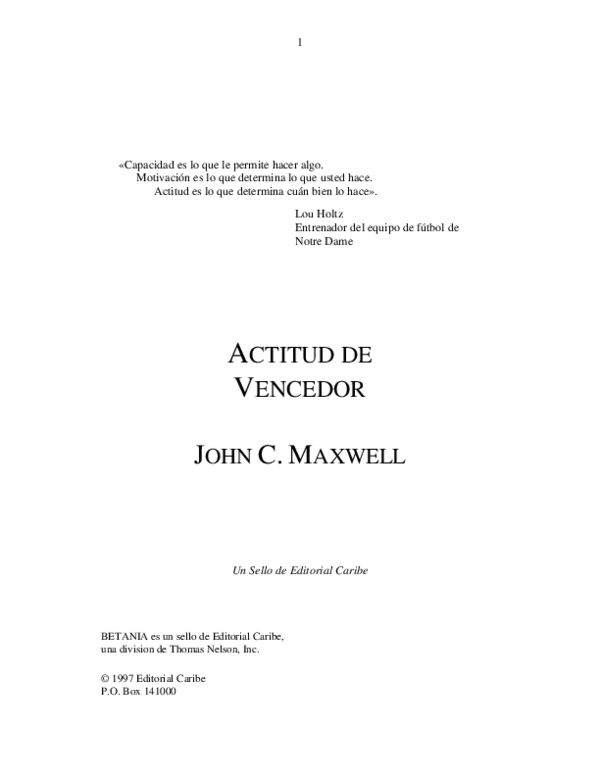 (PDF) John C Maxwell Actitud De Vencedor | Jenny R - Academia.edu