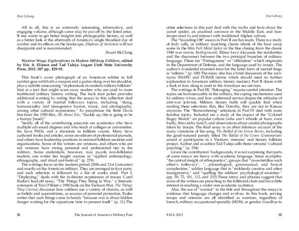 (PDF) Introduction: Modern Military Folklore: Retrospect and Prospects