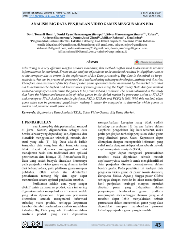 (PDF) Analisis Big Data Penjualan Video Games Mengunakan Eda