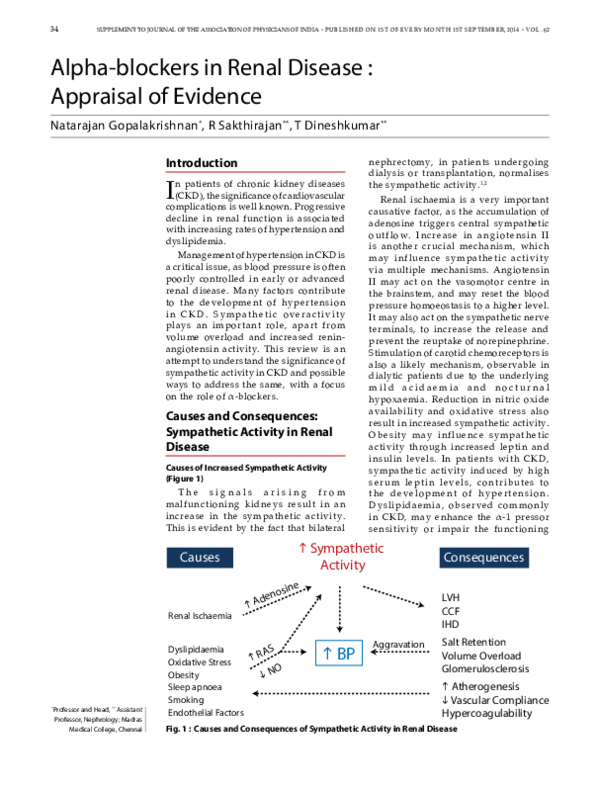 (PDF) Alpha-blockers in Renal Disease: Appraisal of Evidence