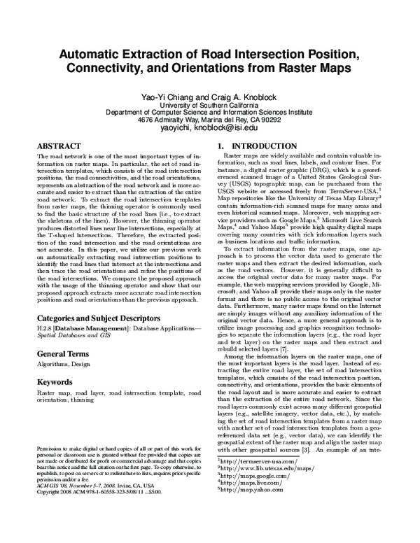 (PDF) Automatic extraction of road intersection position, connectivity ...