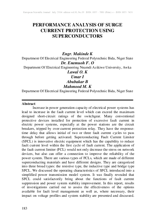 (PDF) PERFORMANCE ANALYSIS OF SURGE CURRENT PROTECTION USING ...