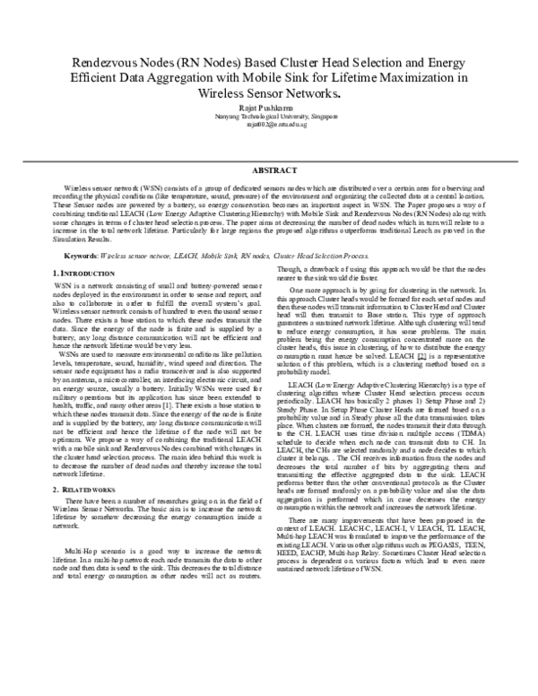 (PDF) Rendezvous Nodes (RN Nodes) Based Cluster Head Selection and Energy Efficient Data ...