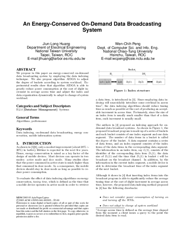 (PDF) An energy-conserved on-demand data broadcasting system