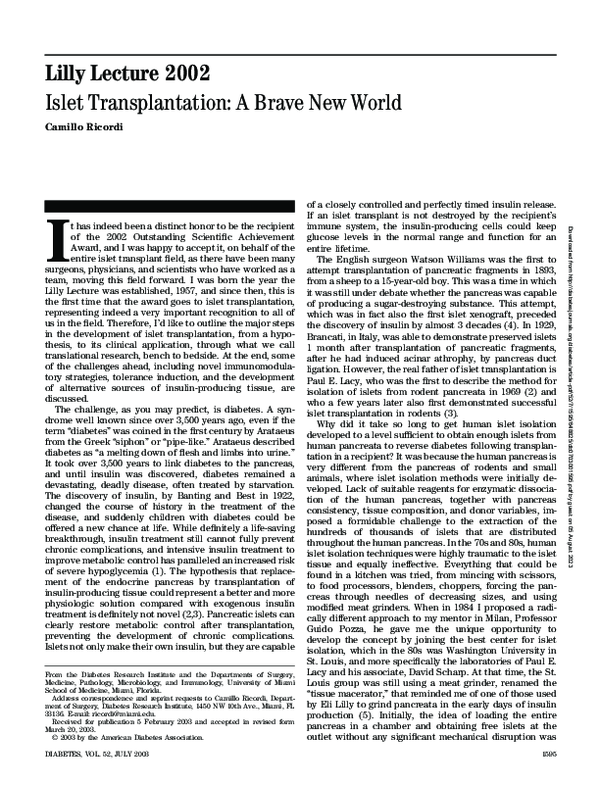 (PDF) Lilly Lecture 2002