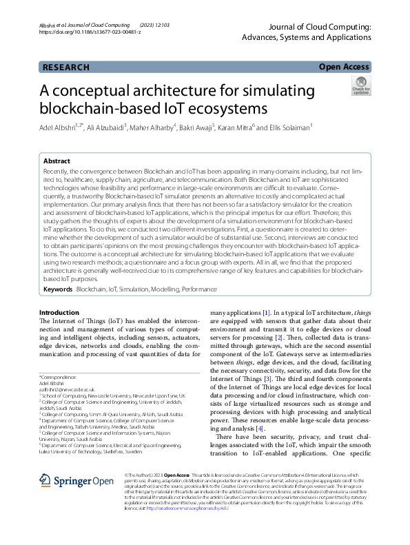 (PDF) A conceptual architecture for simulating blockchain-based IoT ecosystems