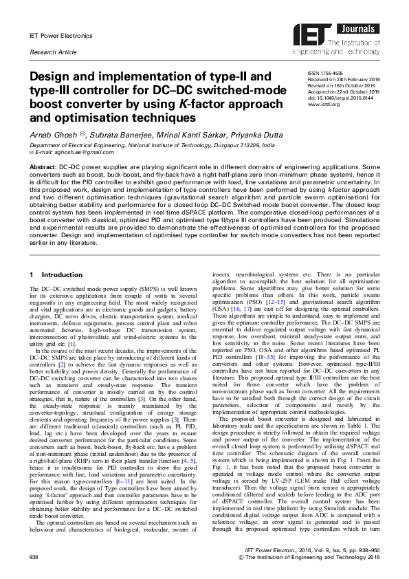 (PDF) Design and implementation of type‐II and type‐III controller for ...