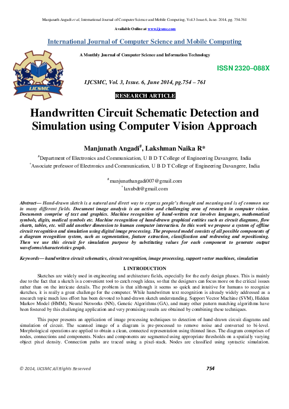 (PDF) Handwritten Circuit Schematic Detection and Simulation using ...