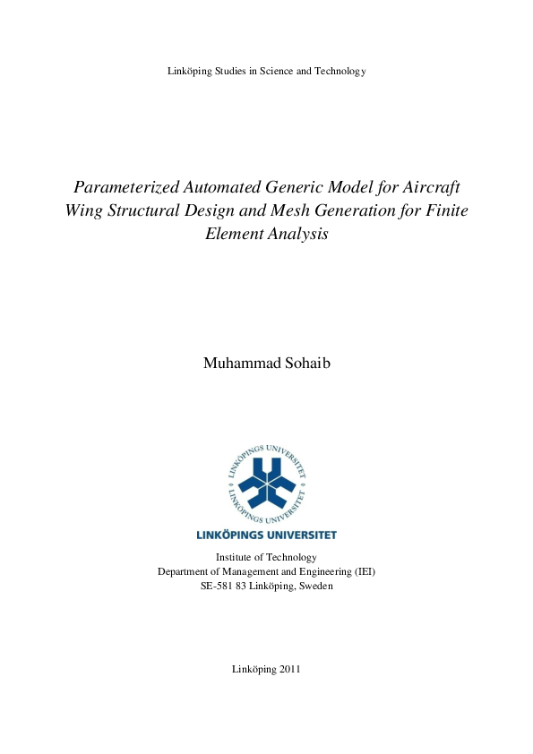 (PDF) Parameterized Automated Generic Model for Aircraft Wing ...
