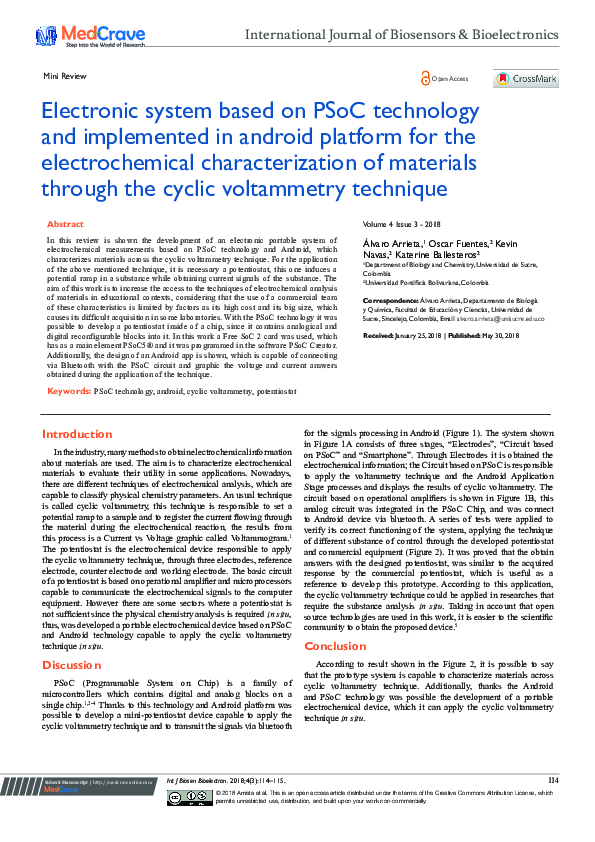 (PDF) Electronic system based on PSoC technology and implemented in android platform for the ...