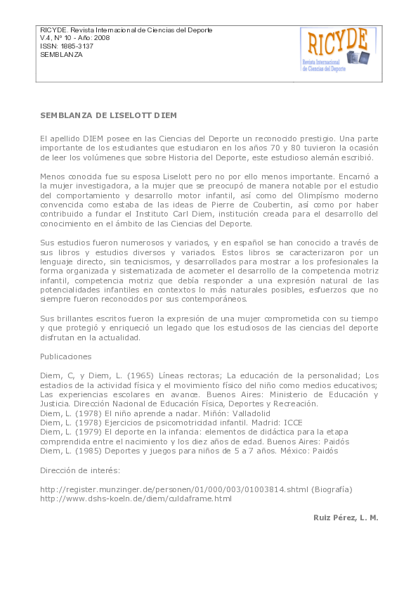 (PDF) Semblanza de Liselott Diem