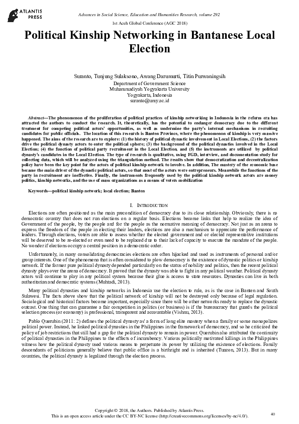 (PDF) Political Kinship Networking in Bantanese Local Election