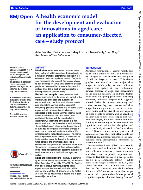 (PDF) A health economic model for the development and evaluation of ...