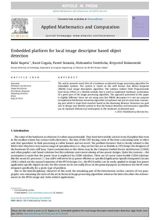 Pdf Embedded Platform For Local Image Descriptor Based Object Detection 4772