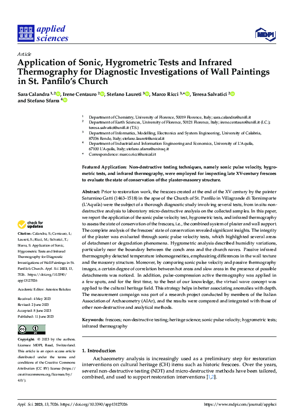 (PDF) Application of Sonic, Hygrometric Tests and Infrared Thermography ...