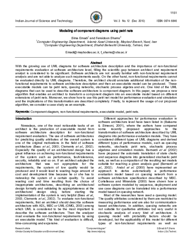 (PDF) Modeling of component diagrams using petri nets