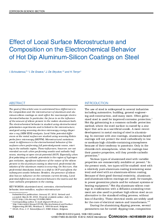 Pdf Microstructure Effects On Electrochemical Behavior