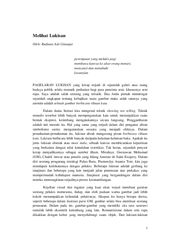 (PDF) Melihat Lukisan