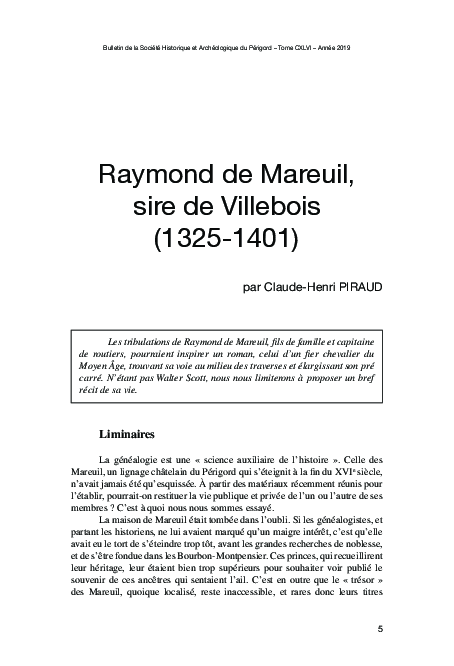 (PDF) Raymond de Mareuil