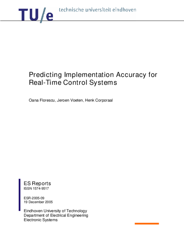 Pdf Predicting Implementation Accuracy For Real Time Control Systems