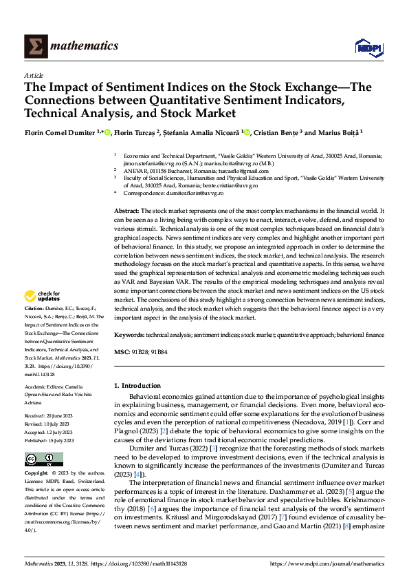 (PDF) The Impact of Sentiment Indices on the Stock Exchange—The Connections between Quantitative ...