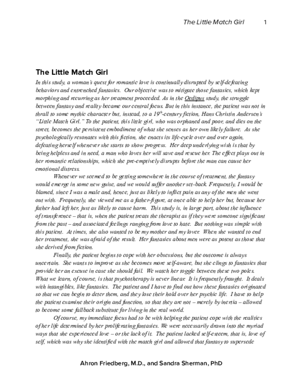 (PDF) The Little Match Girl | Ahron Friedberg - Academia.edu