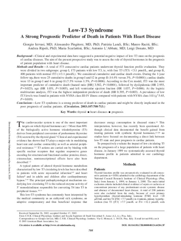 (PDF) Low-T3 Syndrome