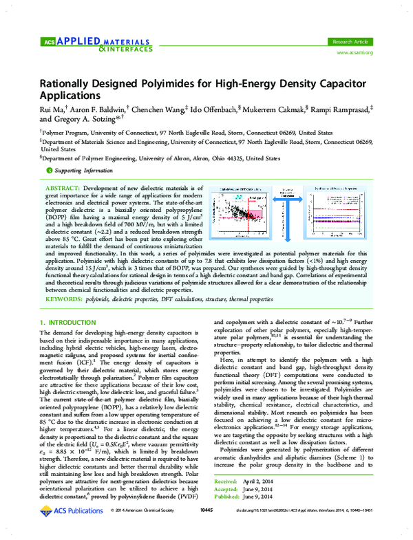 (PDF) Rationally Designed Polyimides for High-Energy Density Capacitor Applications | Gregory ...