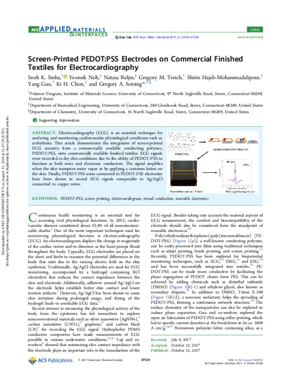 (PDF) Screen-Printed PEDOT:PSS Electrodes on Commercial Finished ...
