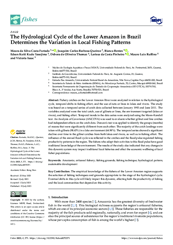 (PDF) The Hydrological Cycle of the Lower Amazon in Brazil Determines ...