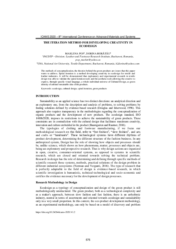 (PDF) The iteration method for developing creativity in ecodesign