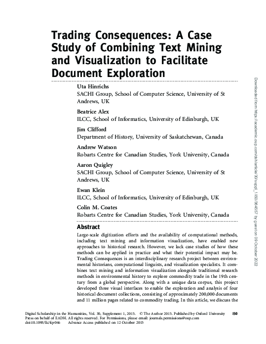 (PDF) Trading Consequences: A Case Study of Combining Text Mining and Visualization to ...