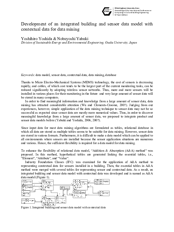 (PDF) Development of an integrated building and sensor data model with contextual data for data ...
