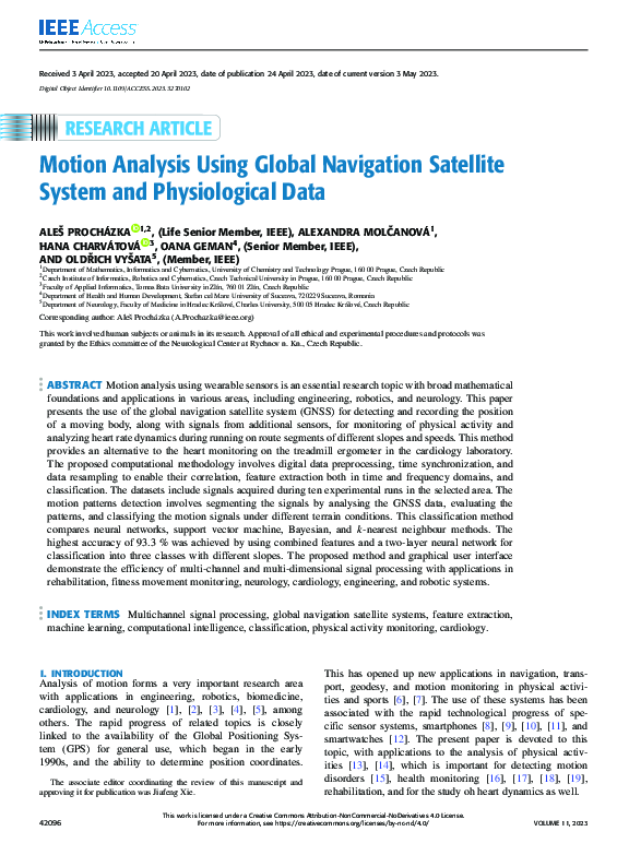 (PDF) Motion Analysis Using Global Navigation Satellite System and Physiological Data | Ales ...