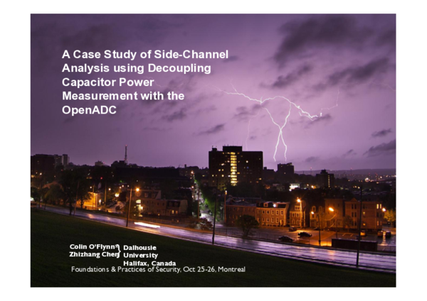 (PDF) A Case Study of Side-Channel Analysis Using Decoupling Capacitor ...