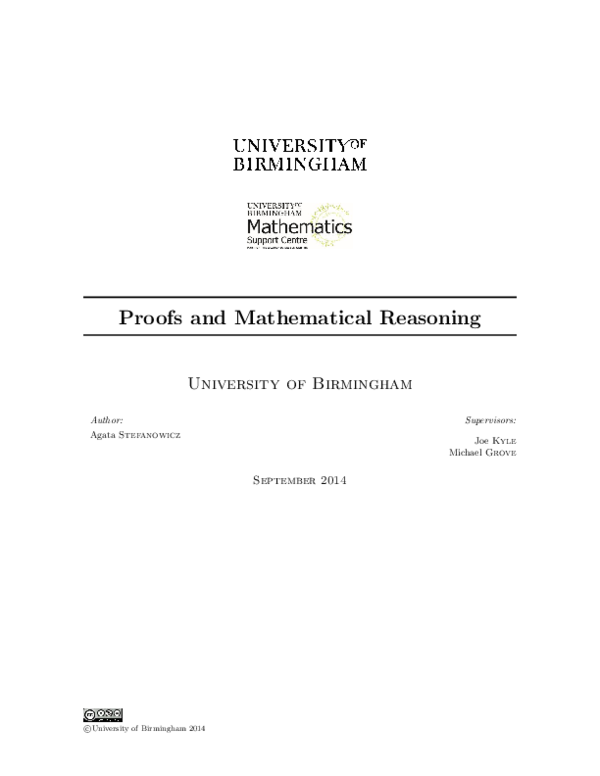 (PDF) Proofs and Mathematical Reasoning (2)