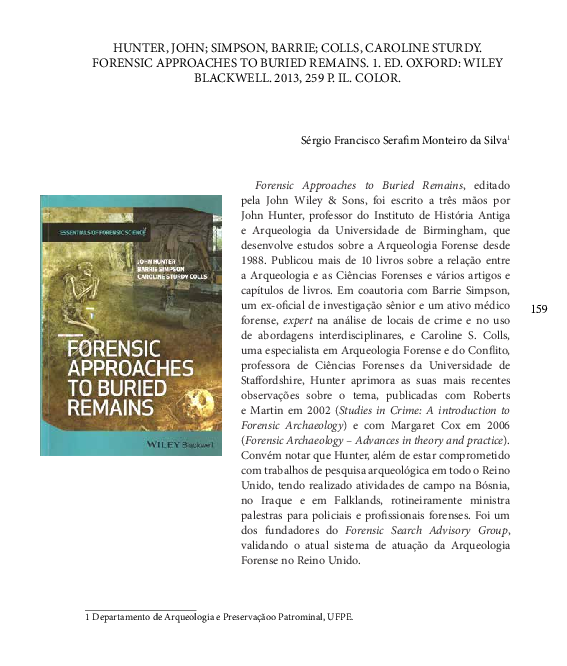 (PDF) Hunter, John; Simpson, Barrie; Colls, Caroline Sturdy. Forensic ...