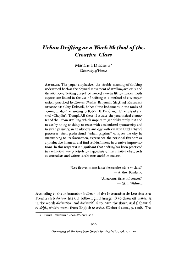 (PDF) Urban Drifting as a Work Method of the Creative Class