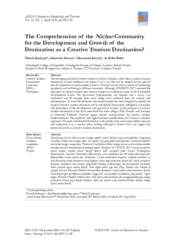 (PDF) The Comprehension of the Nichar Community for the Development and ...